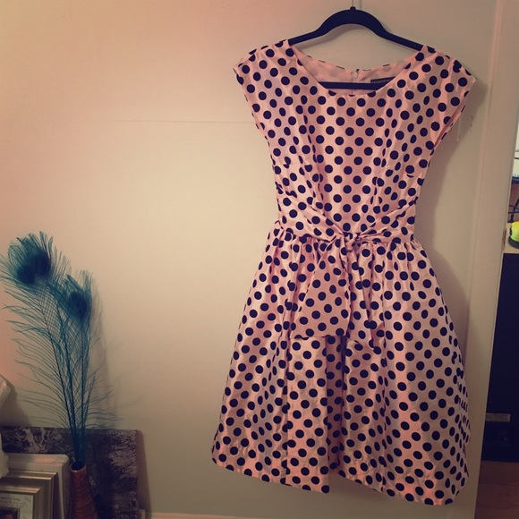 Modcloth | Dresses | Pink Dress With Black Polka Dots | Poshmark