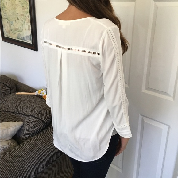 Retail | Tops | Fun Flowy Boho White Blouse Nwt | Poshmark