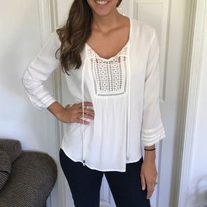 Retail | Tops | Fun Flowy Boho White Blouse Nwt | Poshmark