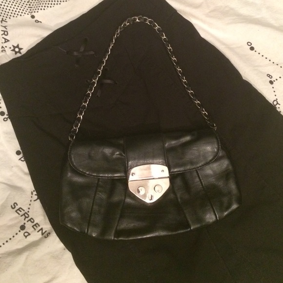 Express | Bags | Express Black Leather Shoulder Bag Clutch | Poshmark