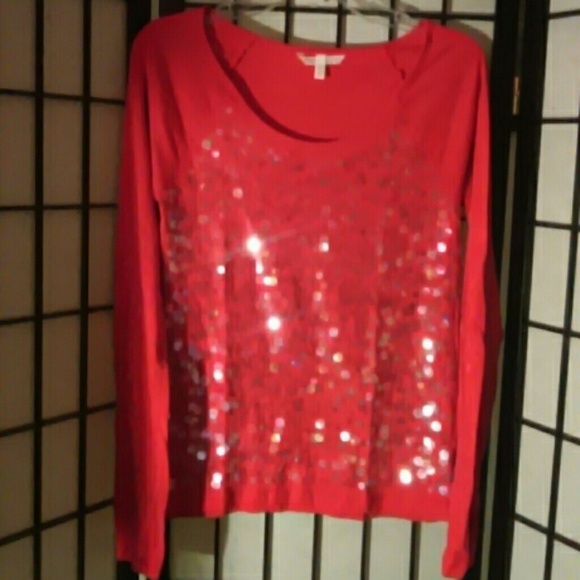 Victoria's Secret | Tops | Victorias Secret Red Sparkle Sequin Shirt ...