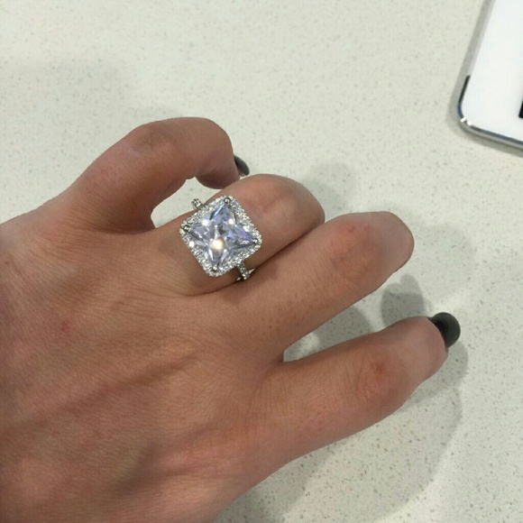 Jewelry | Sterling Silver Asher Cut Diamond Ring | Poshmark