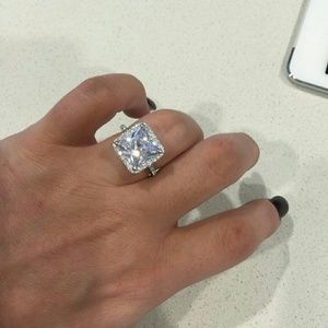Jewelry | Sterling Silver Asher Cut Diamond Ring | Poshmark