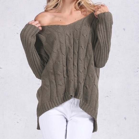 Sweaters | Last One Knit Sweater Open Back Off Shoulder | Poshmark