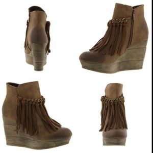 Sbicca | Shoes | Sbicca Zepp Fringe Wedge Booties | Poshmark