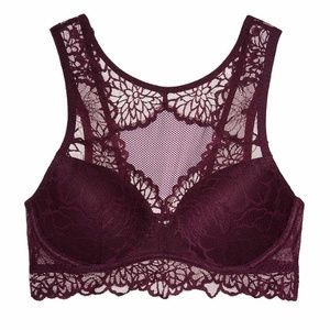 PINK Victoria's Secret | Intimates & Sleepwear | Maroon Lace Bra | Poshmark