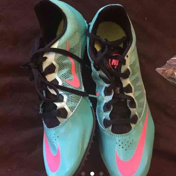 Nike | Shoes | Blue And Pink Nike Tracksoccer Spikes | Poshmark