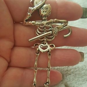 Cookie Lee | Jewelry | Halloween Pins Silvertone Moving Skeleton Pin ...