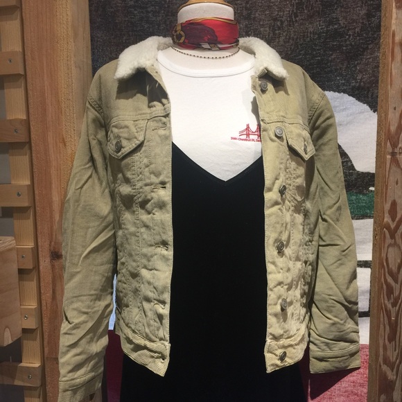 Brandy Melville | Jackets & Coats | Brandy Melville Tan Shaine Corduroy ...