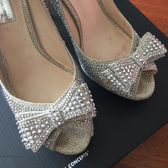 INC International Concepts | Shoes | Bling Bow Wedding Shoes Silver ...