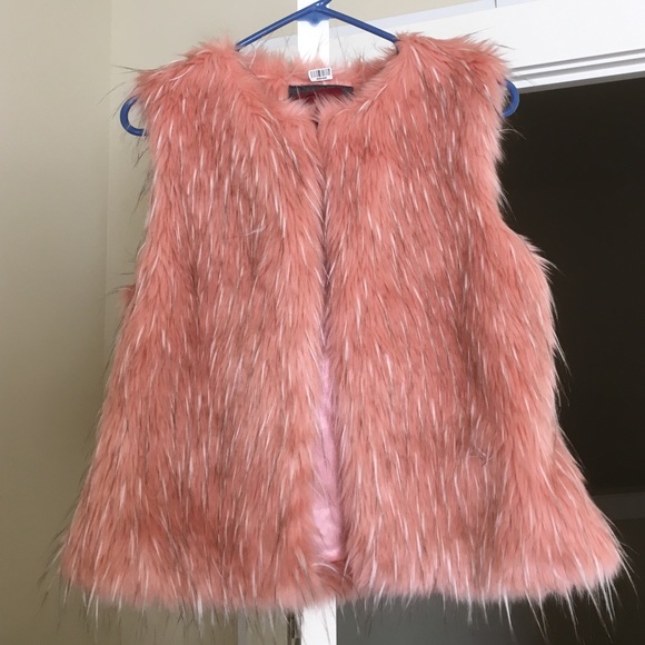 Celsius | Jackets & Coats | Pink Faux Fur Vest | Poshmark