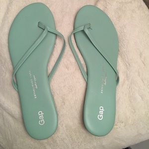 GAP - Amazing Gap leather blue metallic flip flops!! from Kate's closet on Poshmark