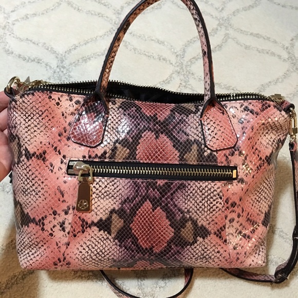 Trina Turk | Bags | Trina Turk Snake Skin Pink Multi Handbag Tote ...