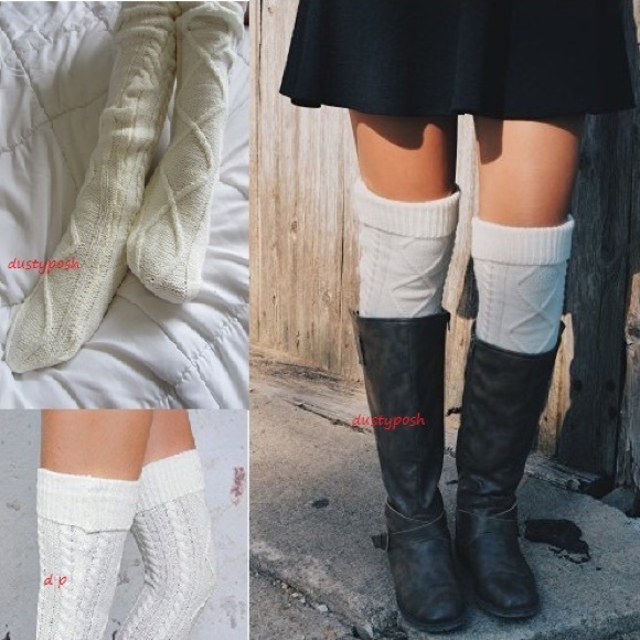Dustyposh | Accessories | Cable Knit Over The Knee Socks Tassel Thigh ...