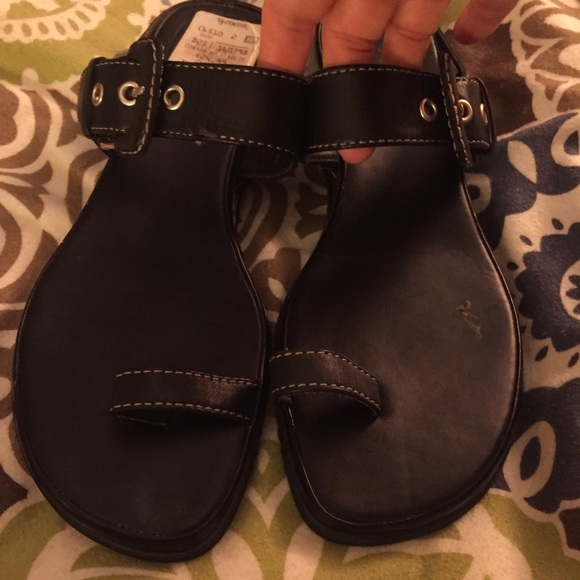 me too | Shoes | Black Leather Sandals Me Too | Poshmark