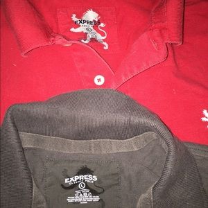Express | Shirts | 2 Mens Express Polos Black Red | Poshmark