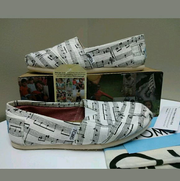 Toms | Shoes | Rare New Toms Classic Music Notes Slipon Womens 5 | Poshmark