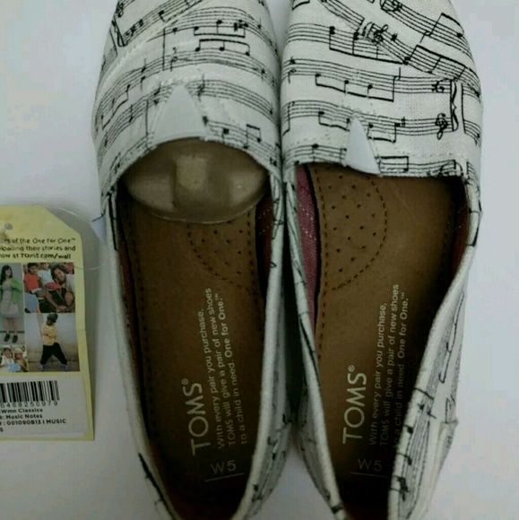 Toms | Shoes | Rare New Toms Classic Music Notes Slipon Womens 5 | Poshmark