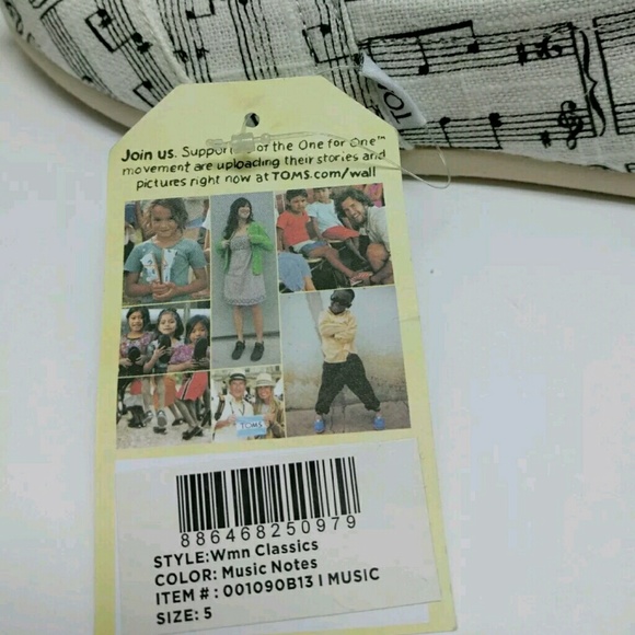 Toms | Shoes | Rare New Toms Classic Music Notes Slipon Womens 5 | Poshmark