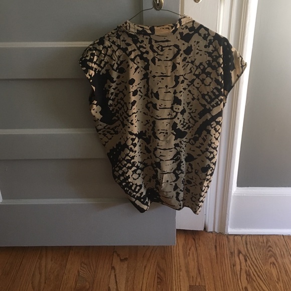 Yves Saint Laurent | Tops | Silk Vneck Print Ysl Top | Poshmark