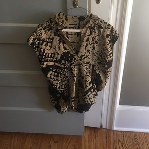 Yves Saint Laurent | Tops | Silk Vneck Print Ysl Top | Poshmark