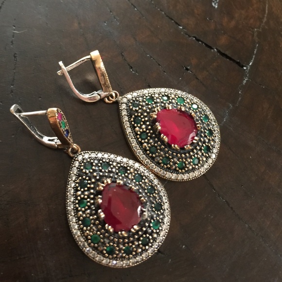 Jewelry | 925 Sterling Silver Turkish Emerald Topaz Earring | Poshmark