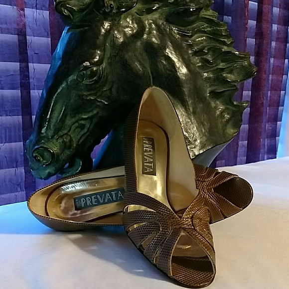 Prevata | Shoes | Vintage Prevata Bronze Faux Snake Skin | Poshmark