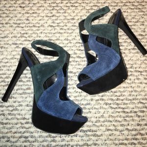 Jessica Simpson | Shoes | Jessica Simpson Blue Teal Suede Heels 4 ...