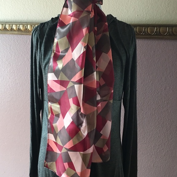 Accessories | Abstract Pink Brown Multi Colored Scarf | Poshmark