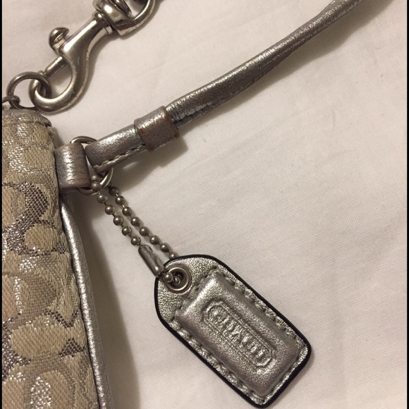 Coach | Bags | Authentic Coach Silver Wristlet | Poshmark