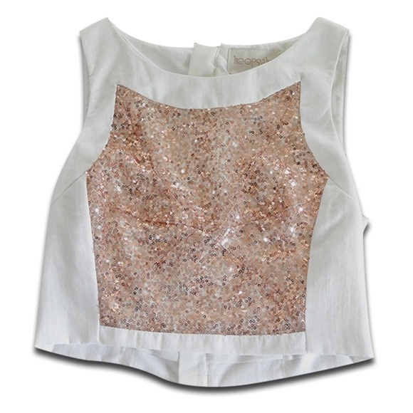 KEEPSAKE the Label | Tops | Keepsake Rose Gold Sleeveless Sequin Top ...