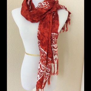 Vintage | Swim | Cover Pool Or Beach Shawl Red And White Wrap Shawl ...
