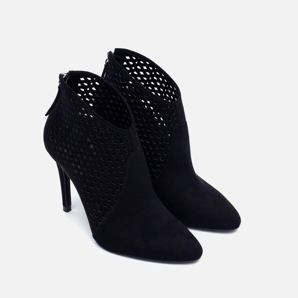 Zara | Shoes | Zara Cut Work High Heel Ankle Boots Size 65 | Poshmark
