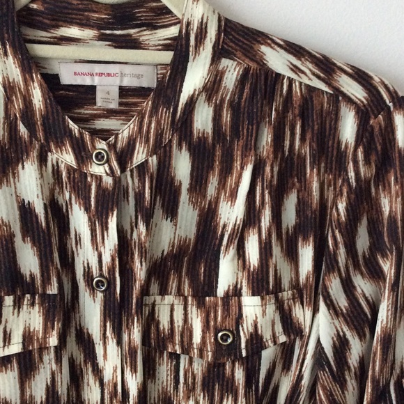 Banana Republic | Dresses | Banana Republic Heritage Animal Print Shirt ...