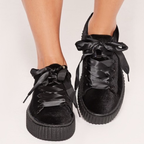 Missguided | Shoes | Missguided Velvet Sneakers | Poshmark