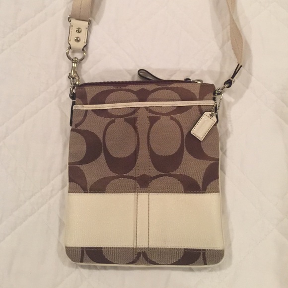 Coach | Bags | Coach Signature Stripe Swingpack Crossbody Bag | Poshmark