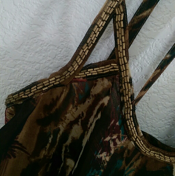 Rock & Republic | Tops | Beaded Chiffon Strappy Caged Top | Poshmark