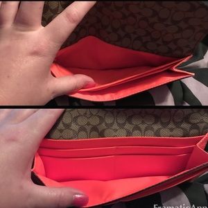 Coach | Bags | Neon Orange Coach Wallet | Poshmark