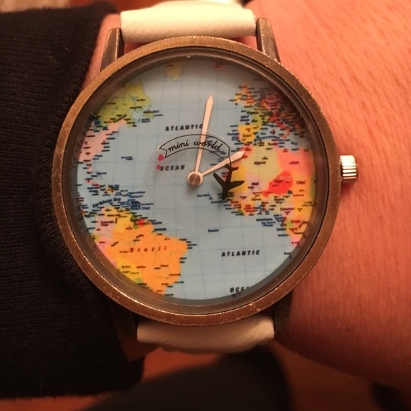 Accessories | White World Map Watch | Poshmark