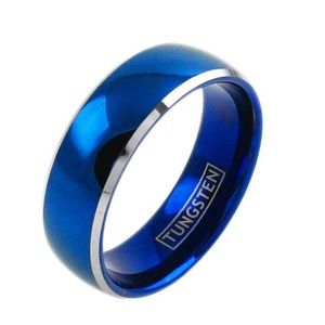Jewelry | Beautiful Blue Tungsten Ring With Silver Edges | Poshmark