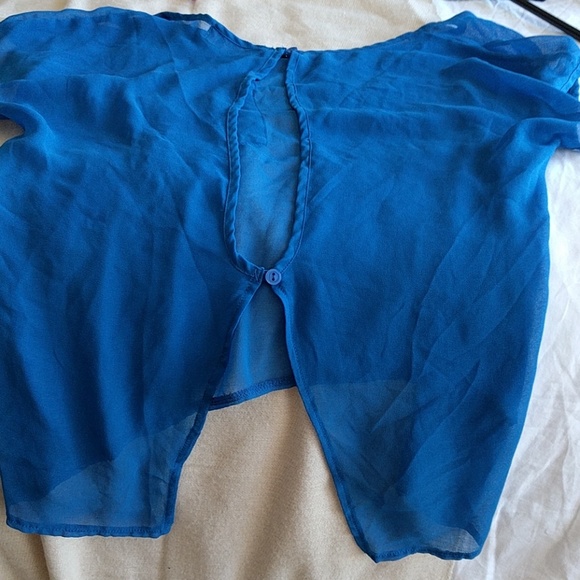 Tops | Royal Blue Sheer Top | Poshmark