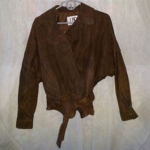 LNR | Jackets & Coats | Gorgeous Lined Brown Leather Coat With Tie Belt ...