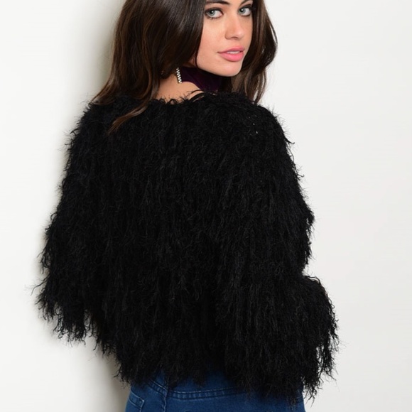 Jackets & Coats | Last One Black Shag Jacket | Poshmark