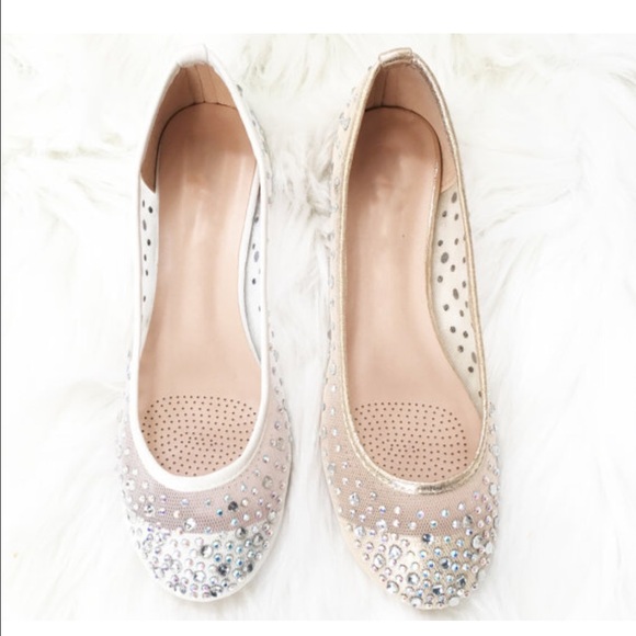 Shoes | Dressy Ballet Flats Mesh With Rhinestones | Poshmark