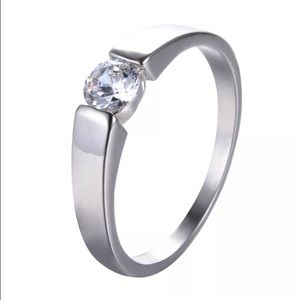 Jewelry | Flat Round Silver Engagement Ring | Poshmark