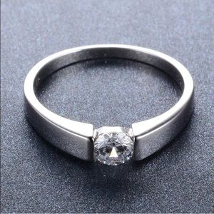 Jewelry | Flat Round Silver Engagement Ring | Poshmark