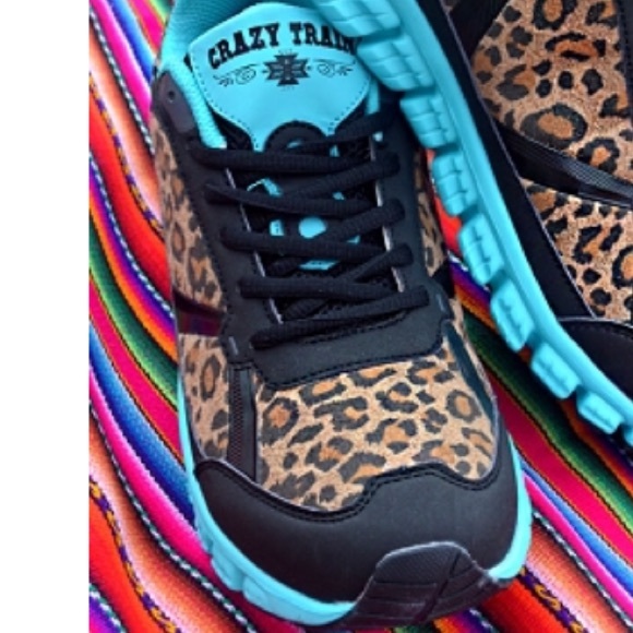 Crazy Train | Shoes | Run Wild Turquoise And Cheetah Sneakers | Poshmark