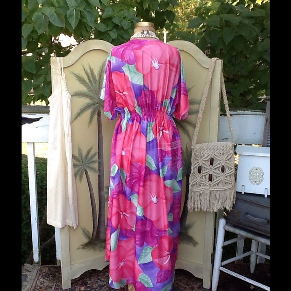 Vintage | Dresses | Vtg Caftanlounging Dresspretty Pretty | Poshmark