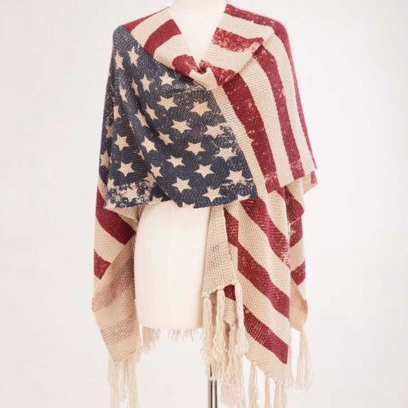 look | Accessories | American Flag Poncho Scarf | Poshmark
