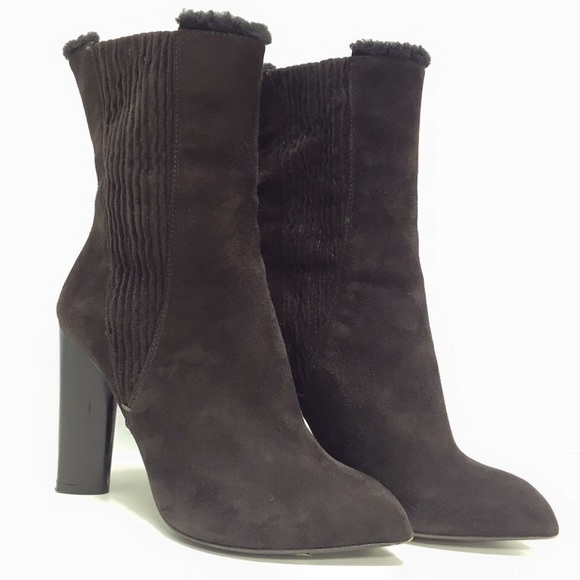 Yves Saint Laurent | Shoes | Ysl Brown Suede Heel Boots | Poshmark